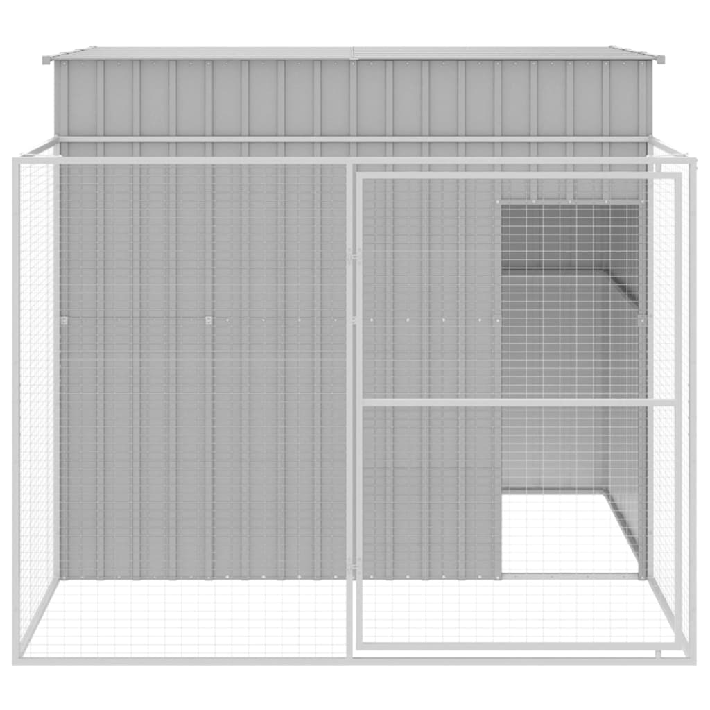 Dog House with Run Dark Grey 214x253x181 cm – Andala Pets & Rural Pty Ltd