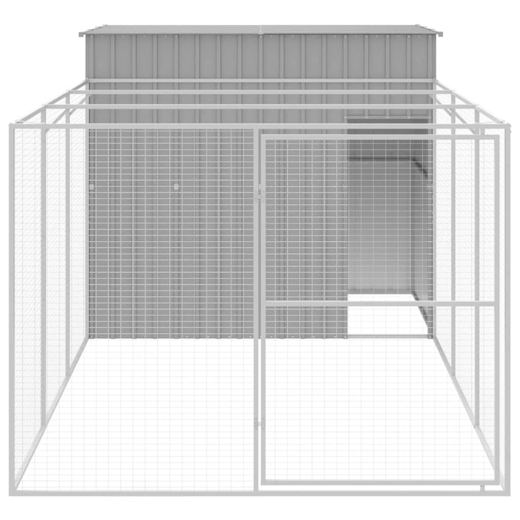 Dog House with Run Dark Grey 214x457x181 cm – Andala Pets & Rural Pty Ltd