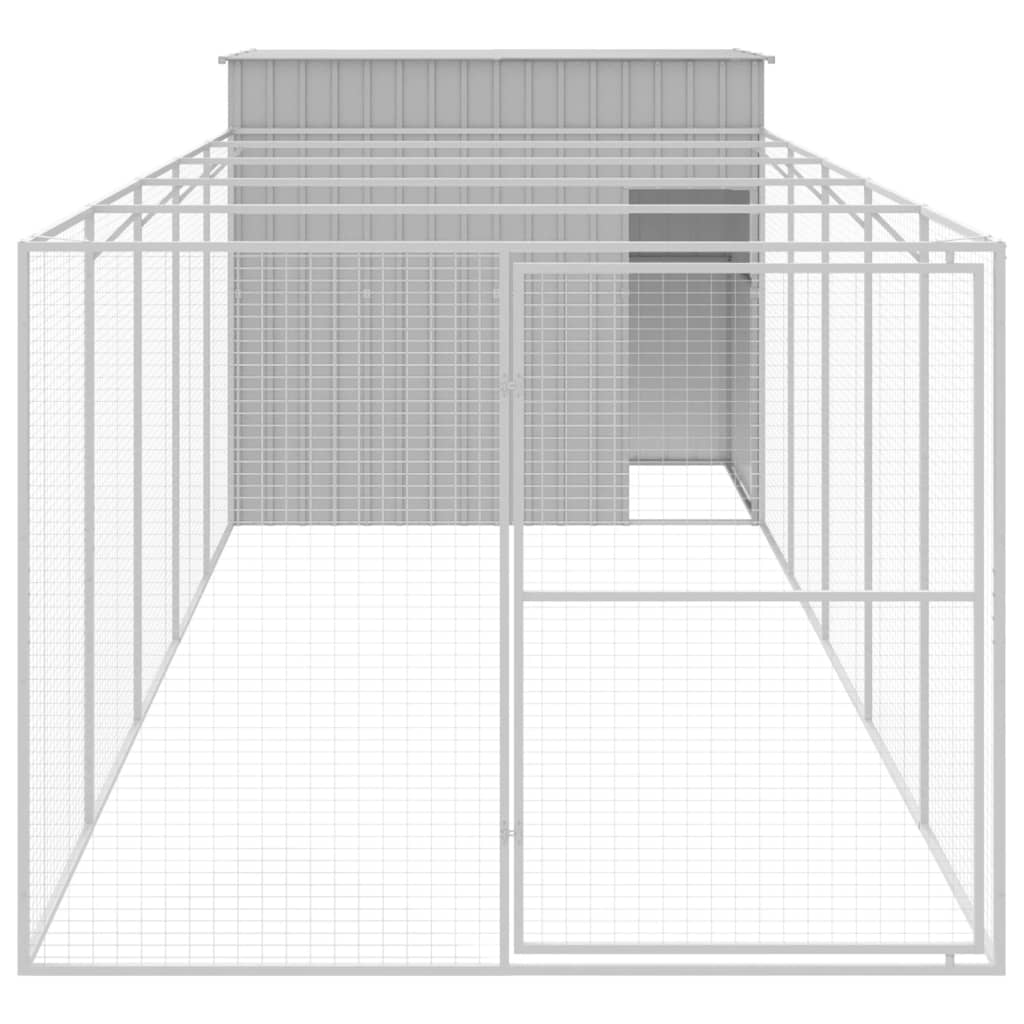 Dog House with Run Dark Grey 214x661x181 cm – Andala Pets & Rural Pty Ltd
