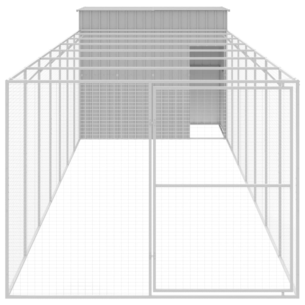Dog House with Run Dark Grey 214x865x181 cm – Andala Pets & Rural Pty Ltd